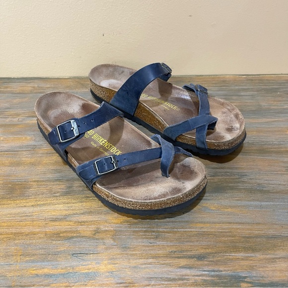 Birkenstock | Shoes | Birkenstock Mayari Toe Loop Casual Sandals Blue ...